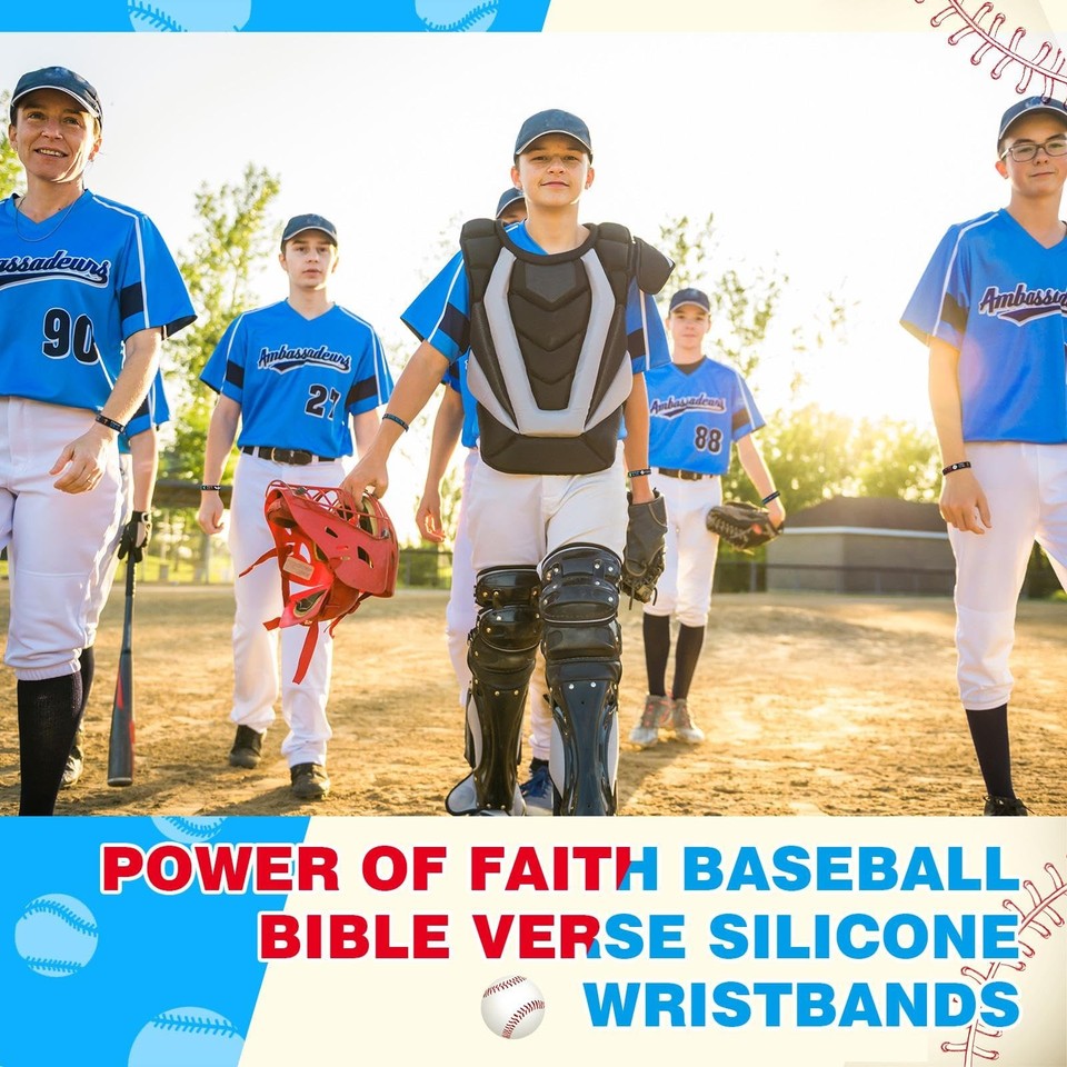 48 Pcs Sport Party Favors Baseball Basketball Bracelets Bulk Bible ...