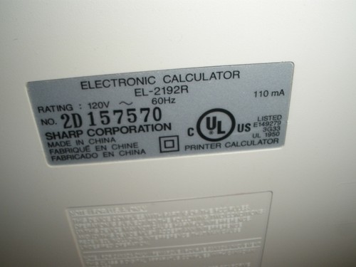 Sharp EL-2192R Calculator - Electric, paper or paperless tested & works ...