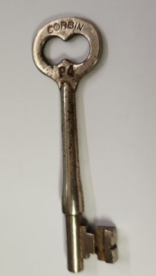 Antique CORBIN Solid Barrel Skeleton Key Stamped P4 2.75 Inches | eBay