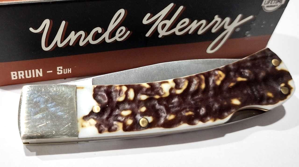 Schrade Old Timer Uncle Henry Next Gen Staglon BRUIN Folding Pocket ...
