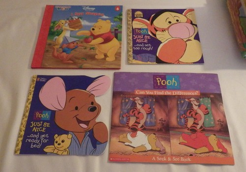 Lot of 4 Winnie Pooh Books Find Differences Just Be Nice Bed Rough I ...
