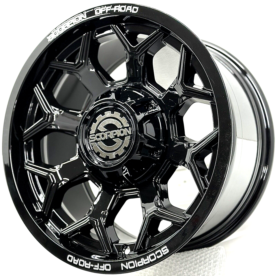 17” Gloss Black Milled Scorpion Defender Wheels fits Ford F150 Raptor ...