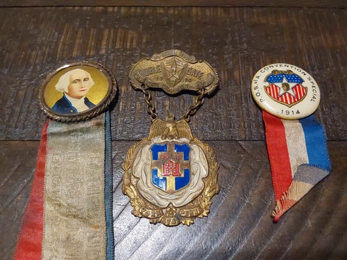 3 York PA Patriotic Order Sons Of America POS of A 1914 Pins George ...