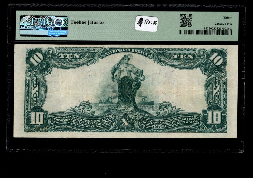 St Louis National Currency Charter Number 5002 Ten Dollar Blue Seal PMG ...