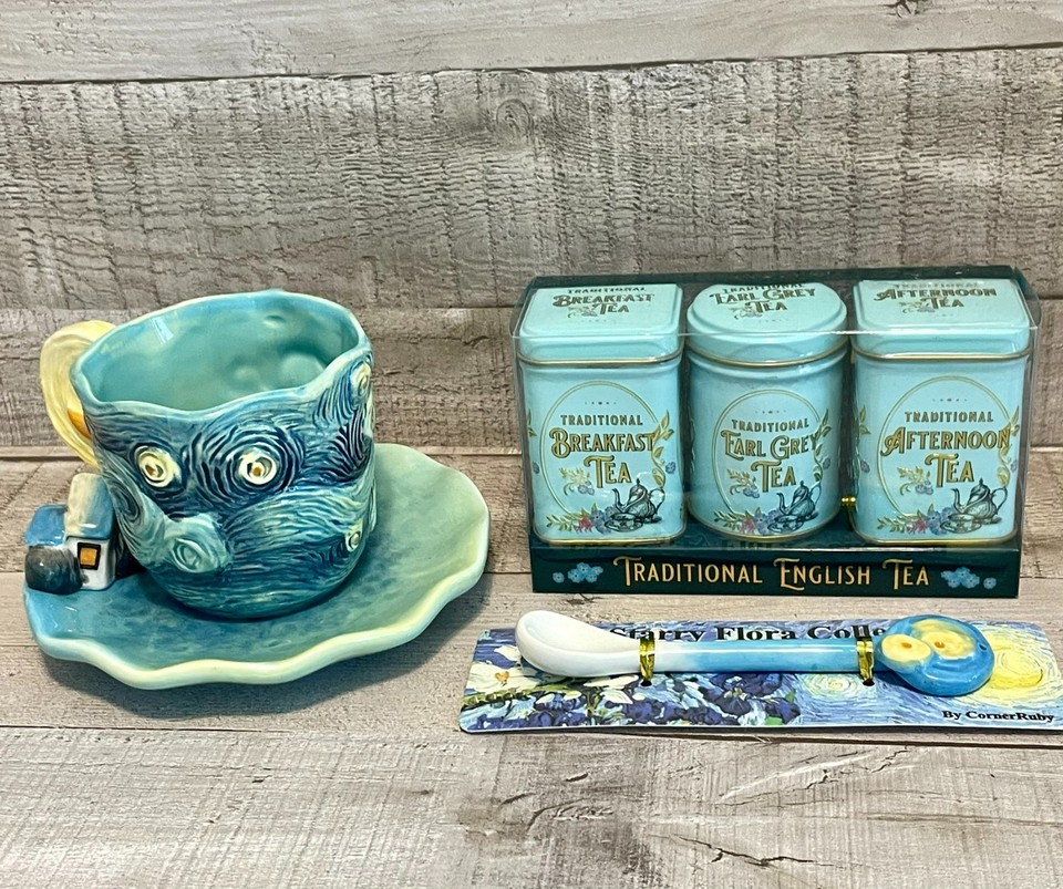 Vincent van Gogh’s Starry Night Tea Cup Saucer, Spoon and English Tea ...