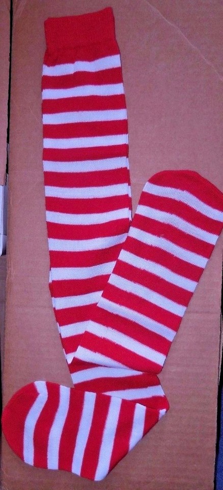 Lot of 12 Pair Striped socks red white Witch Elf Doll Elves Munchkin ...