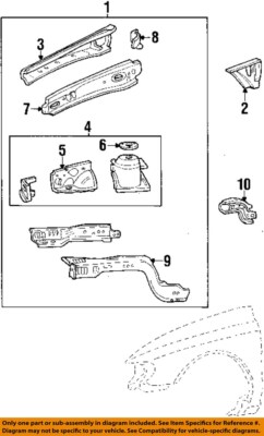 FORD OEM 95-02 Continental Structural Components Rails-Reinf Plate ...