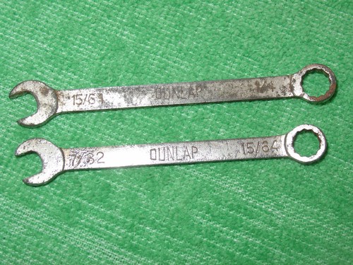 VINTAGE DUNLAP IGNITION WRENCHS COMBINATION OPEN END/BOX END WRENCH LOT ...