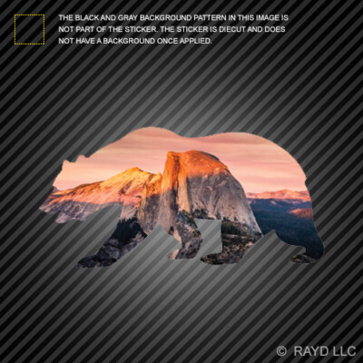 California Bear Shaped Half Dome Sticker Premium Die Cut Vinyl yosemite ...