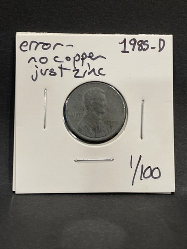 1985-D Lincoln Cent Penny Mint ERROR - Unplated Planchet | eBay
