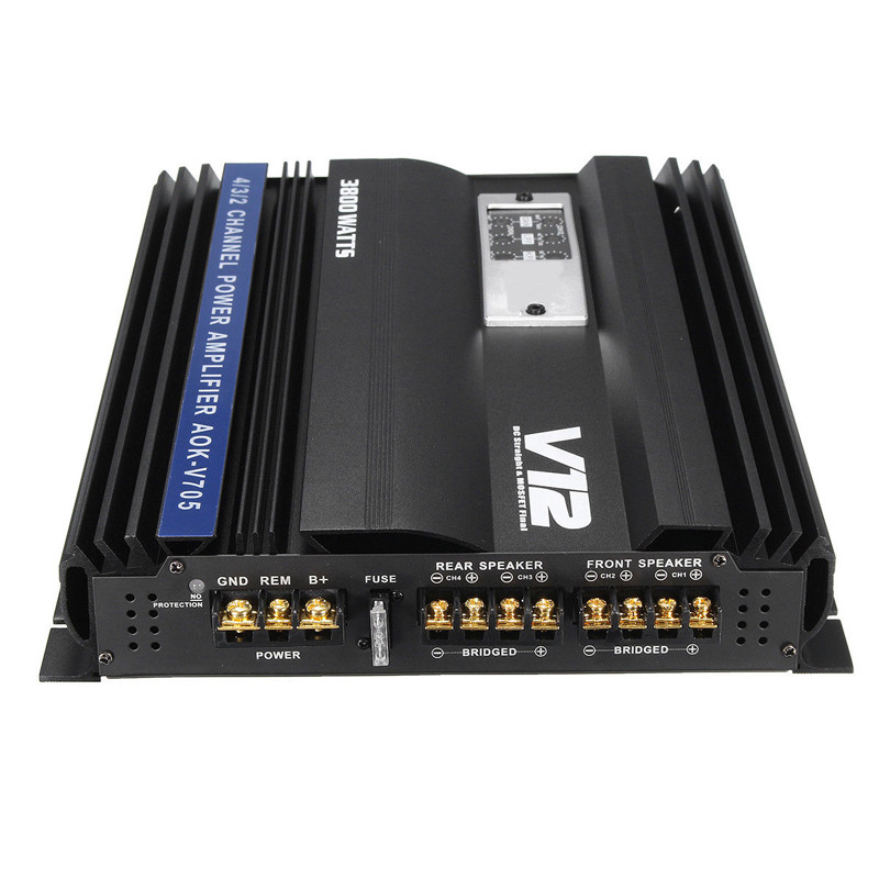 3800 Watt RMS 4/3/2 Channels Car Audio Power Stereo Amplifiers Amp 4Ohm ...