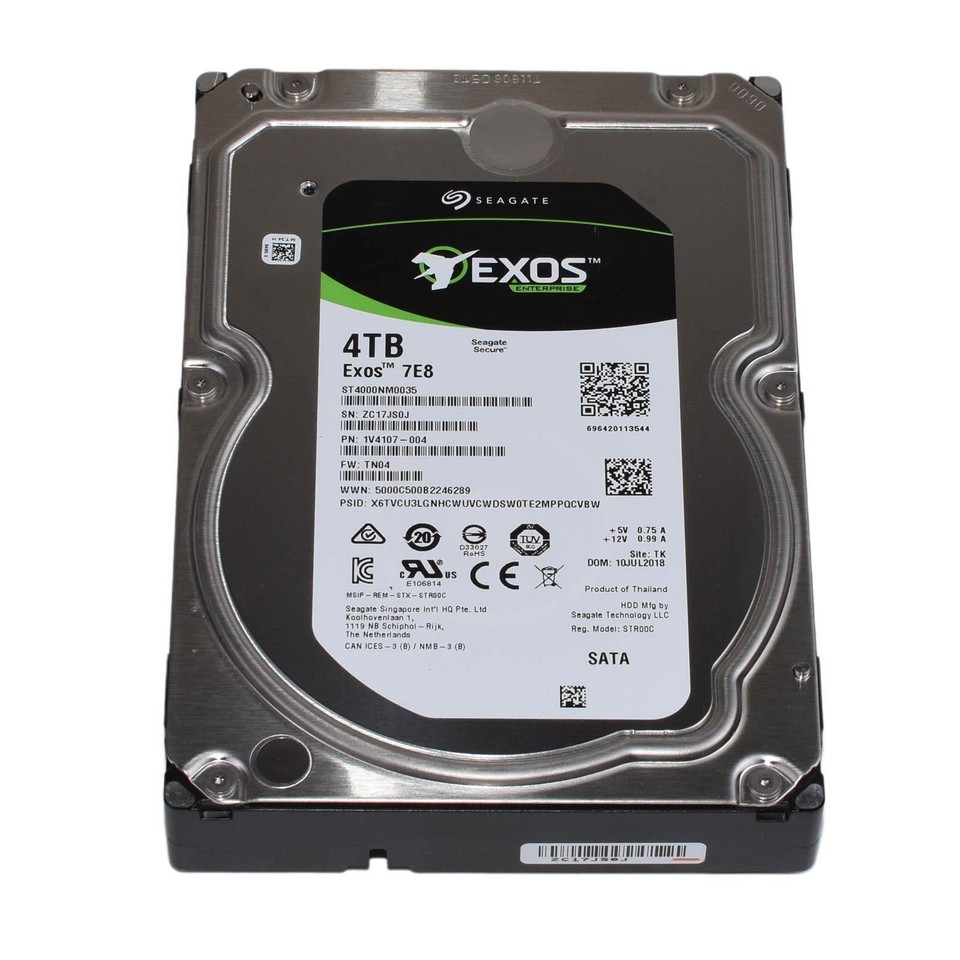 Seagate Exos 7E8 ST4000NM0035 4TB 7.2K 3.5" SATA III 512n 128MB ...