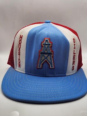 Vintage Houston Oilers AJD Lucky Stripes Snapback Hat Size Large Made ...