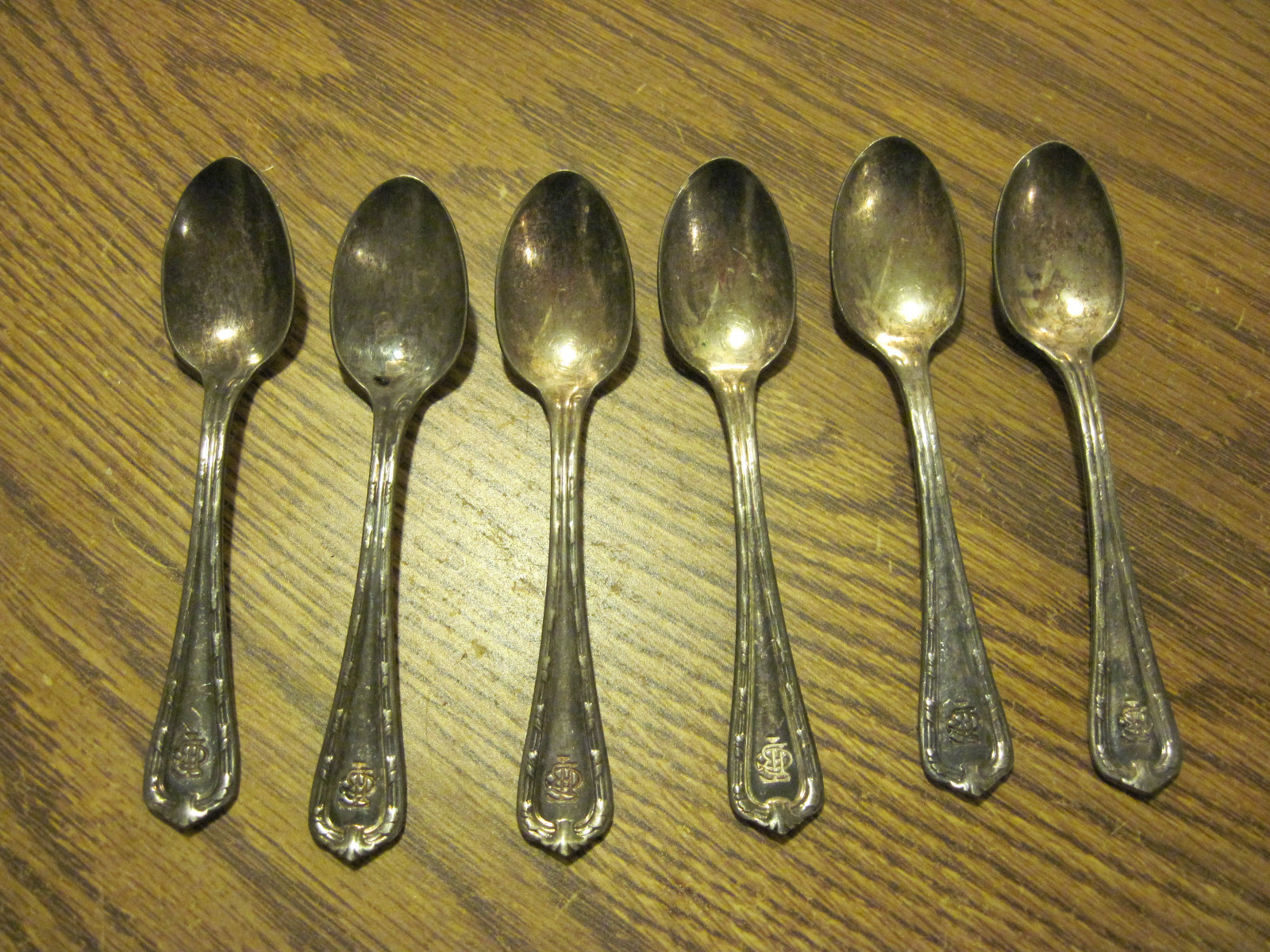 Vintage International Silver Company Mini Spoon TBC Engraved handle set ...