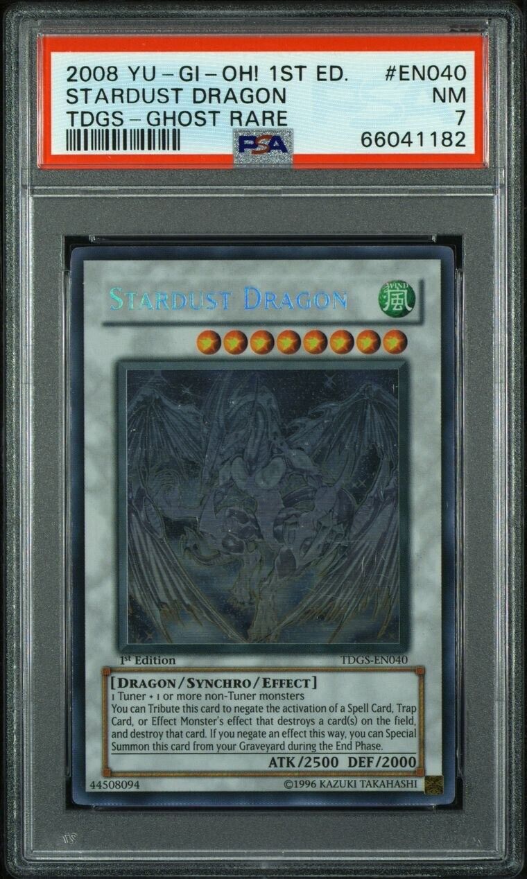 Psa 7 Nm Stardust Dragon Tdgs En040 1st Edition Ghost Rare Yugioh
