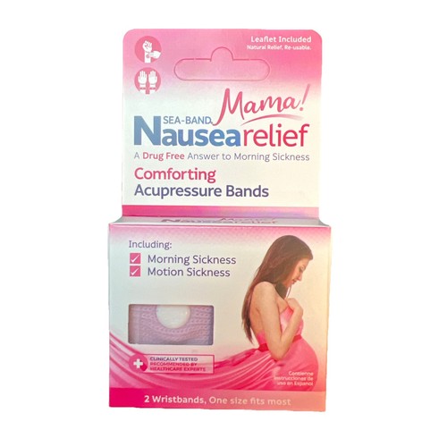 Sea-Band Mama Drug Free Morning Sickness Relief Wristband 1 Pair "Case ...