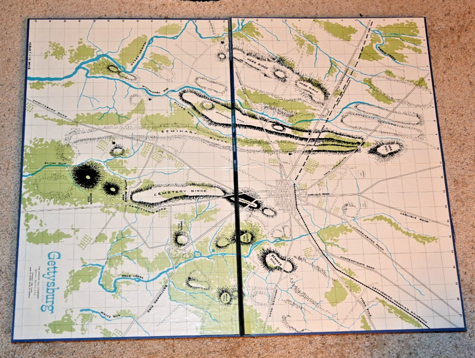 Vintage 1958 Avalon Hill Gettysburg Civil War Battle Game Board Game ...