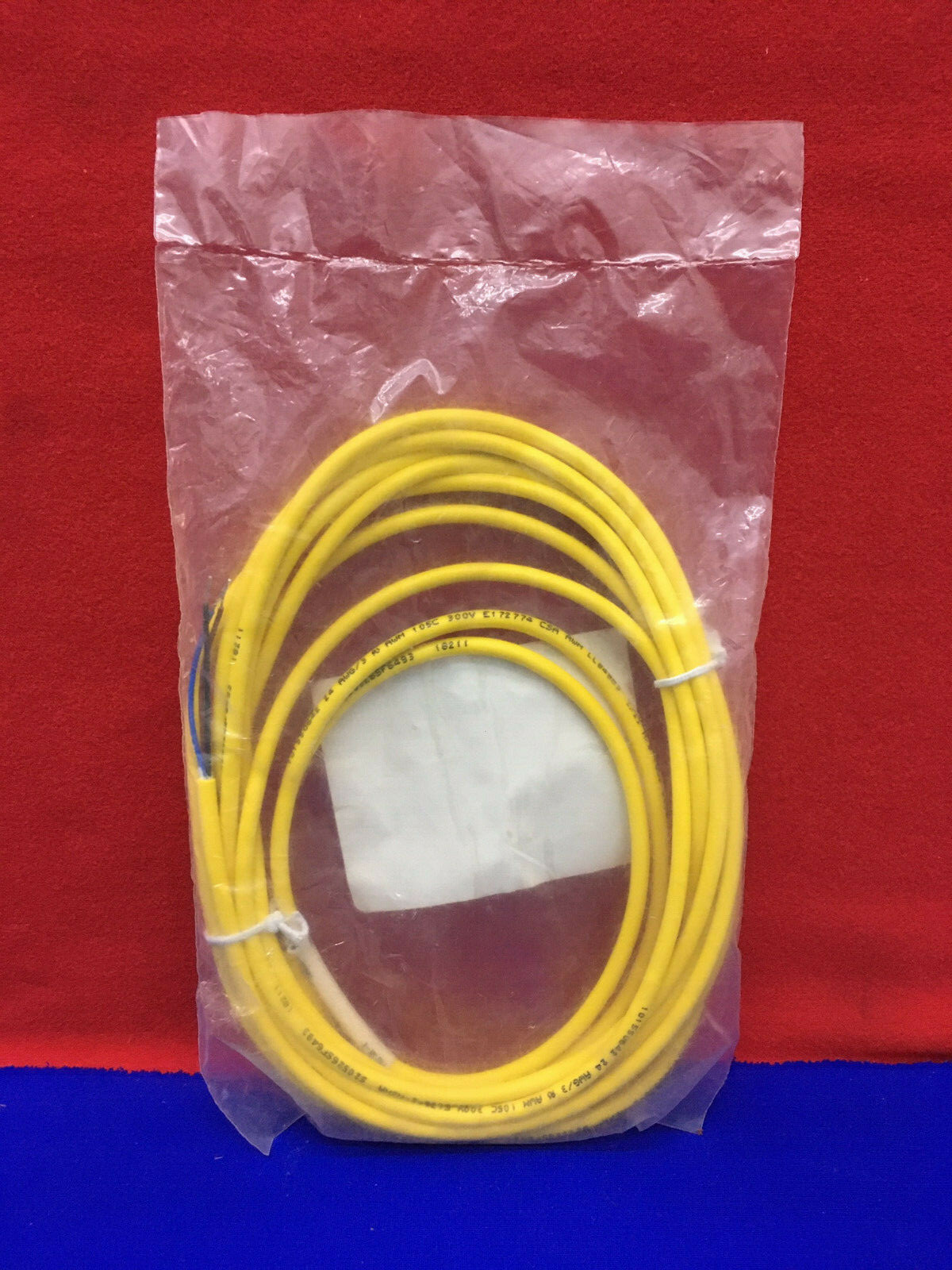 TURCK PKG 3M-4 4 METERS CORDSET YELLOW M8 FEMALE TO CUT-END 3 COND. PVC ...