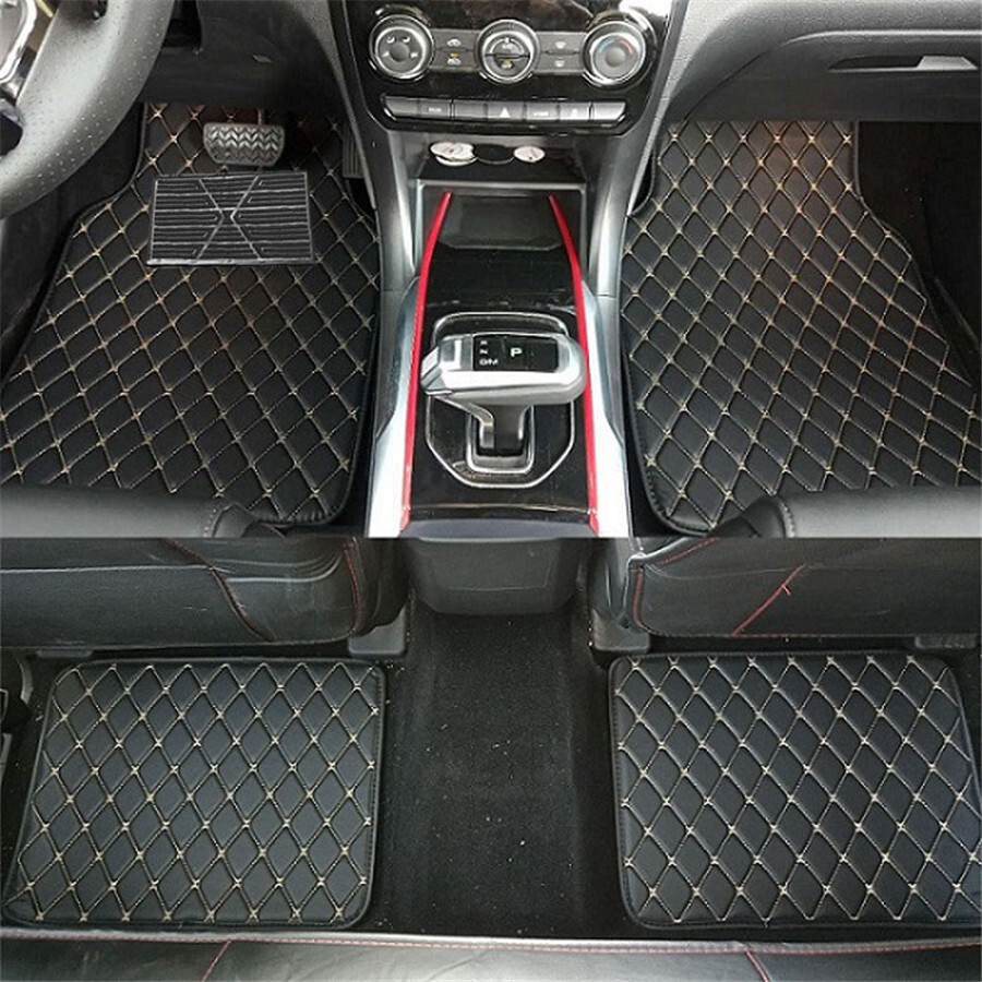 4Pcs Front Rear Carpets PU Leather Car Interior Floor Mat W/Antiskid ...