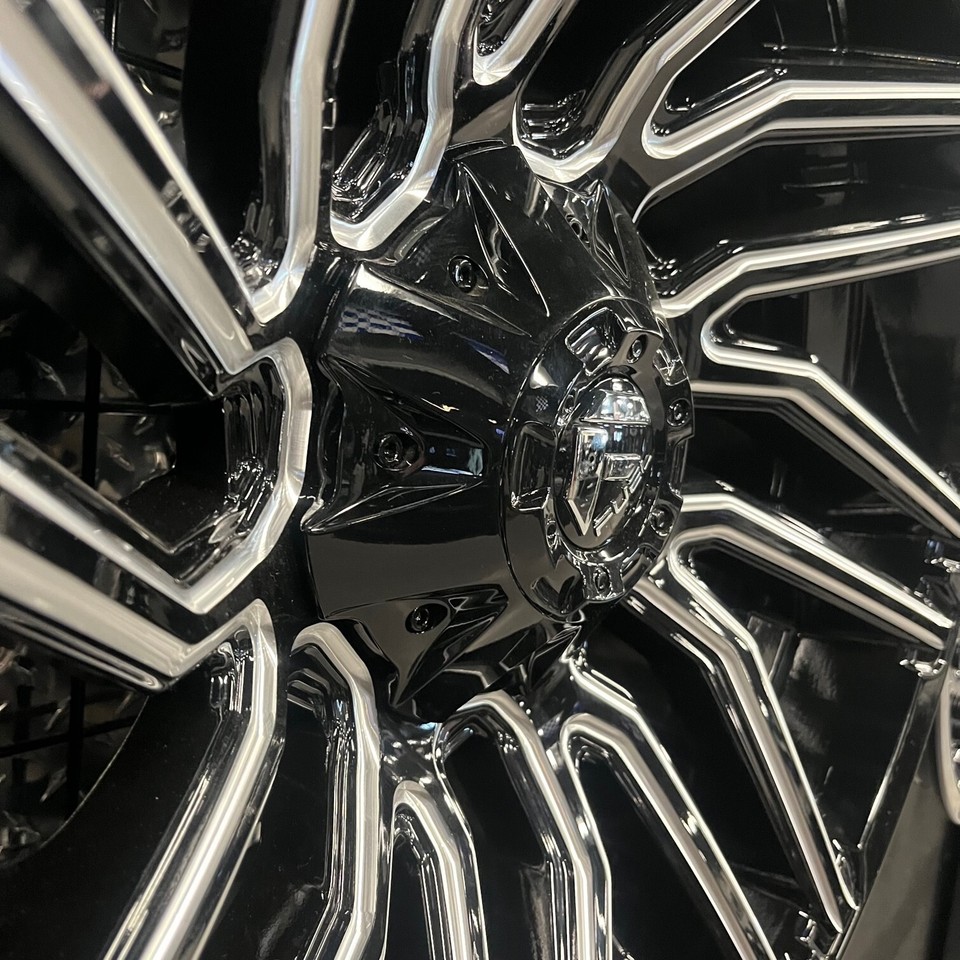 4 Fuel D773 Typhoon 20x10 8x180 Gloss Black Milled Wheel Rim Chevy GMC ...