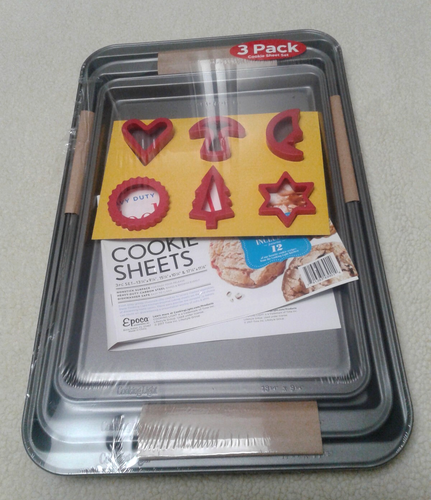 Epoca Cooking light 3 piece Non-Stick cooking sheet Bakeware Set ...
