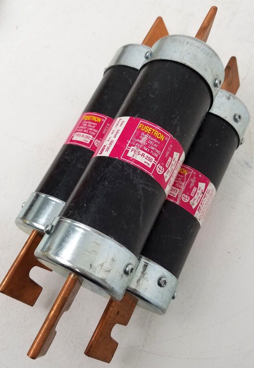 Lot of 3 FRS-R-250 Bussmann Fusetron Class RK5 Fuse *Next Day Option ...