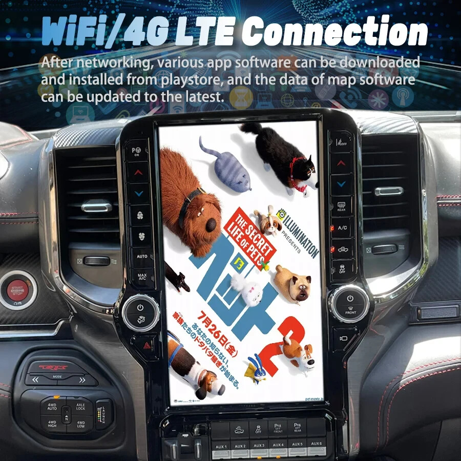 13.6" GPS Navigation Carplay Radio For Dodge Ram 1500 Tesla Car Screen ...