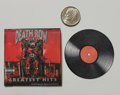 Miniature record vinyl album 2" 1/6 Rap Rapper Death Row albums | eBay