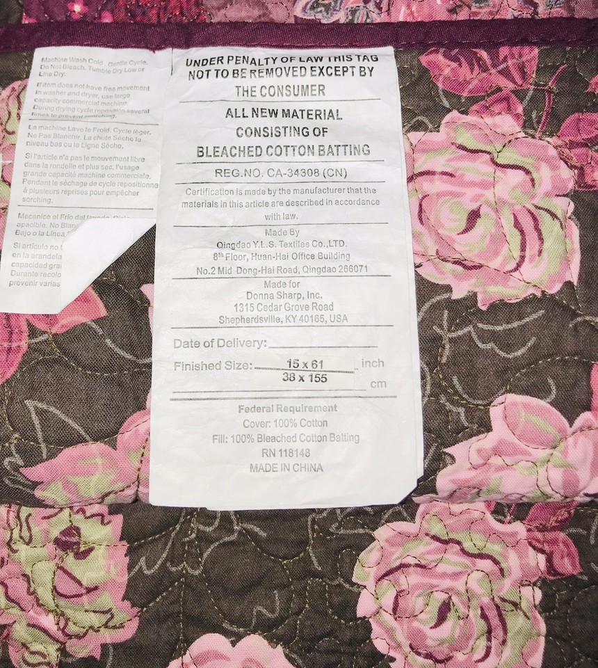NWT Donna Sharp Mauvelous Postage Stamp Quilted Floral Reversible ...