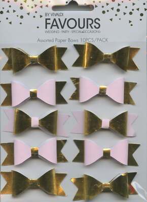 Assorted Paper Bows - Gold/Pink - 10 pcs | eBay