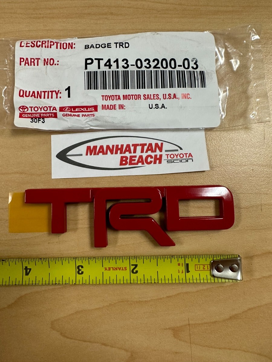 Red Trd Logo 2pcs Trd Off Road Emblem Nameplate Badge For Tacoma