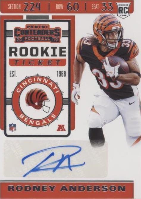 2019 Panini Contenders - Rookie Ticket Variation Rodney Anderson #209 ...
