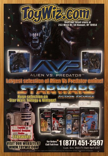 2004 Toy Wiz Action Figures Print Ad/Poster Alien vs Predator Star Wars ...