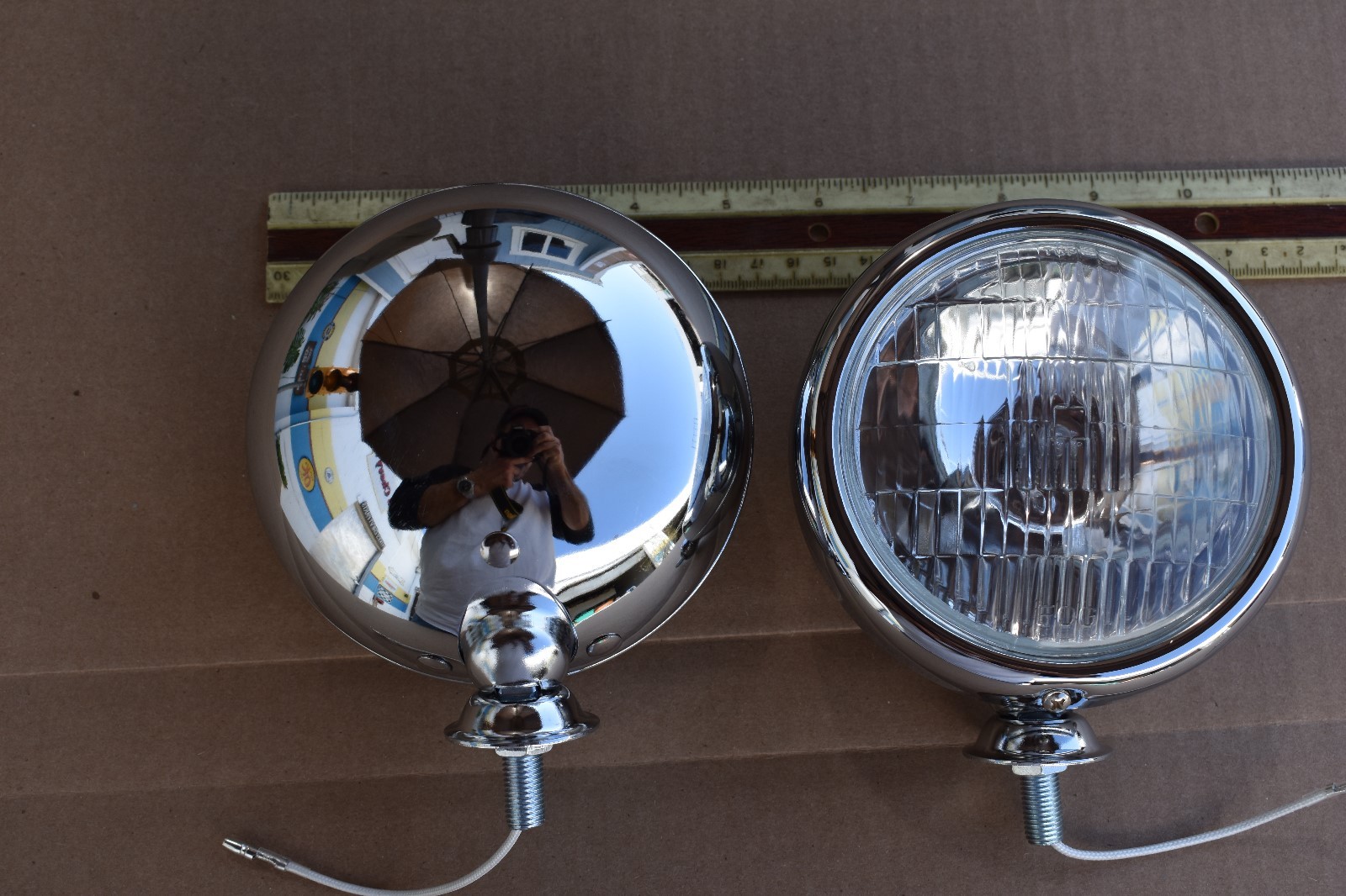 2 VINTAGE FOG LIGHTS 5" CHEVY CARS & TRUCKS, 40 46 47 48 49 50 51 ...