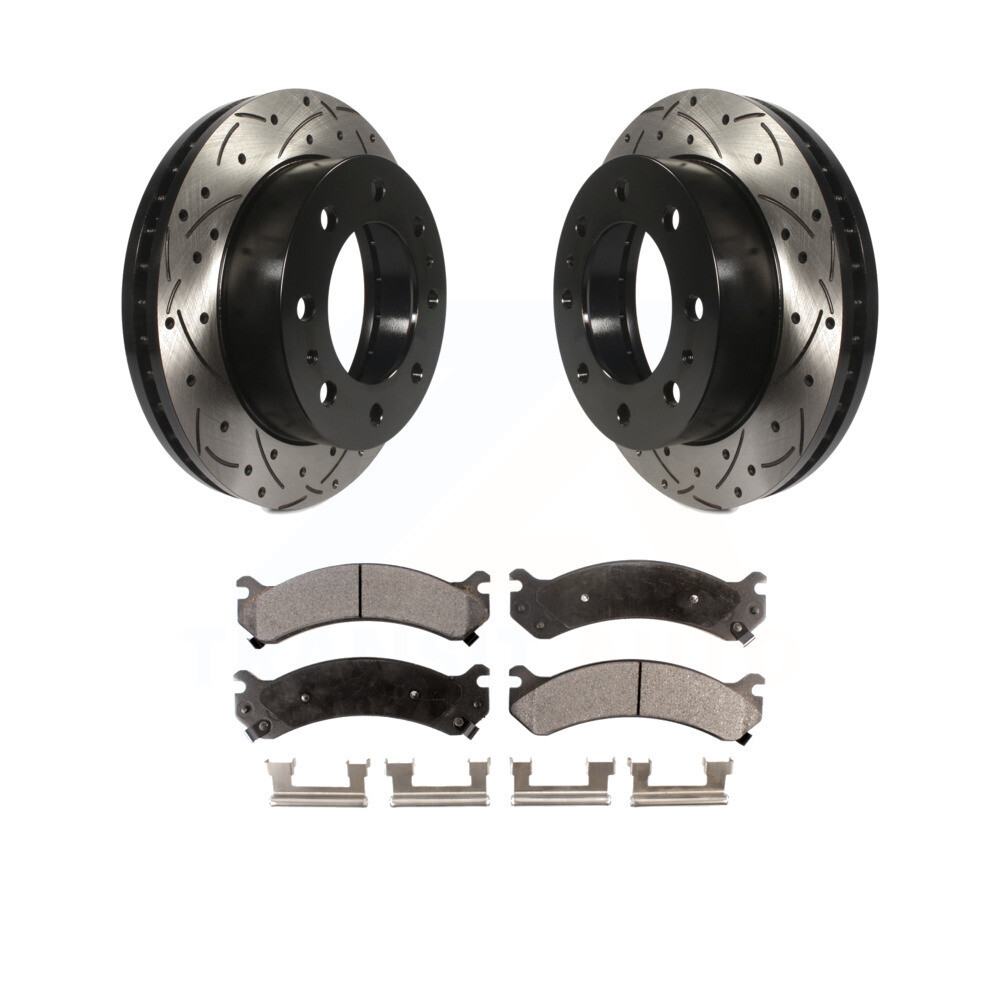 Front Drill Slot Brake Rotor Pad Kit for 2003-2018 Chevrolet Express ...