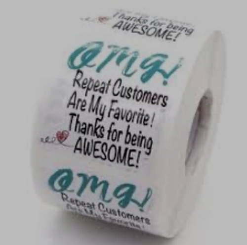 100 Repeat Customer Sticker Labels on a roll | eBay