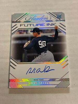 2024 PANINI FLAWLESS WILL WARREN 14/25 ON CARD HOLO ROOKIE AUTO YANKEES ...