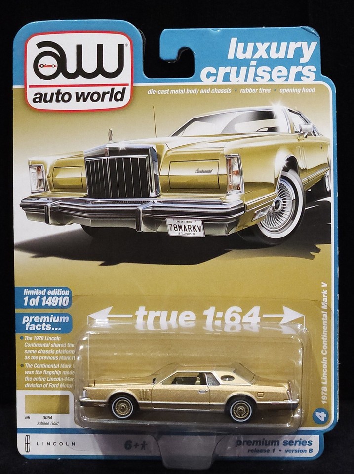 Auto World AW 78 1978 Lincoln Continental Mark V Luxury Cruisers Car w ...