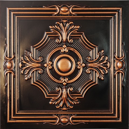 Patterned ceiling tiles Decorative Wall Panels PL38 Traditional copper ...