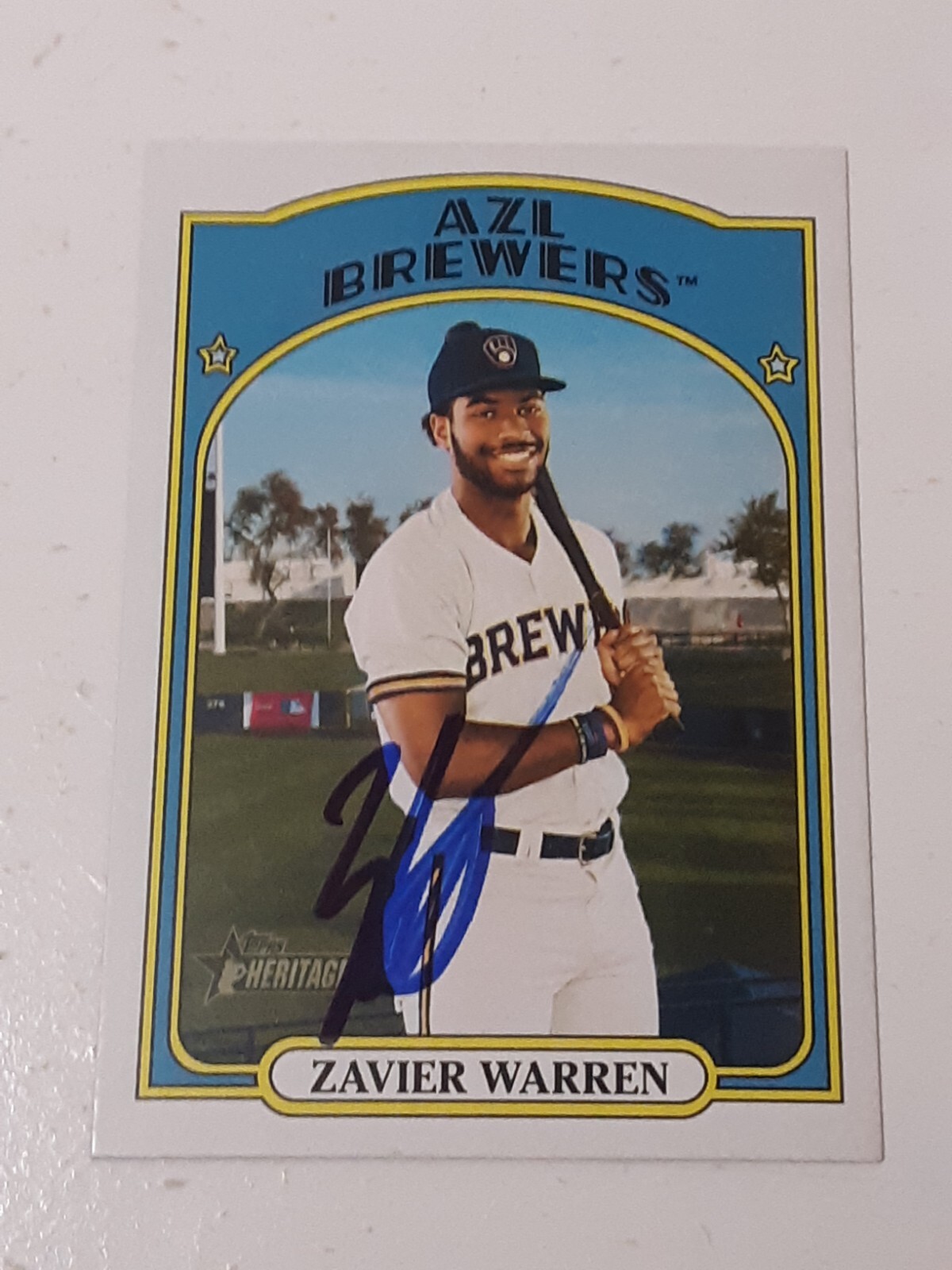 Zavier Warren Milwaukee Brewers 2021 Topps Heritage Autograph Card #6 ...