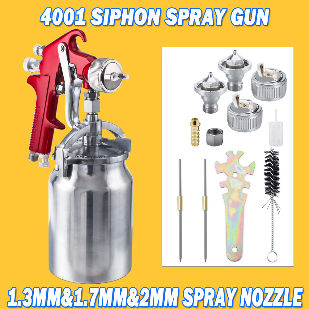 HVLP Spray Gun Air Paint Sprayer Siphon Feed 1000CC 1.3&1.7&2.0mm ...