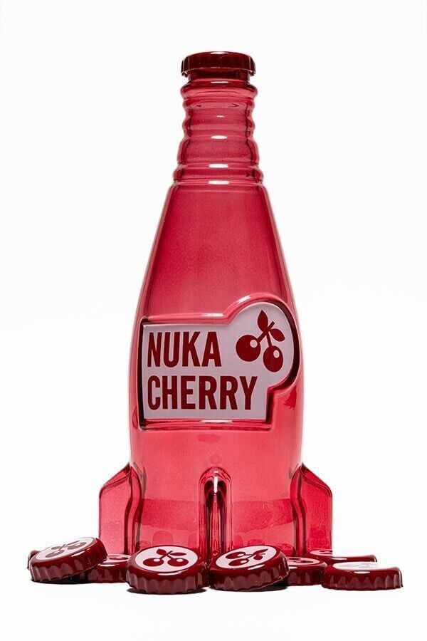 Fallout Nuka Cola Cherry Glass Rocket Bottle & 10 Caps Replica NEW | eBay