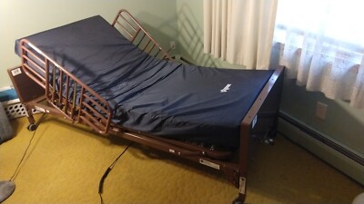 Medline Semi-Electric Basic Homecare Bed with Mattress and Side Rails | eBay