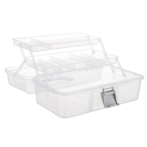 12-Inch 3 Layers Plastic Craft Organizer Box Storage Container First ...