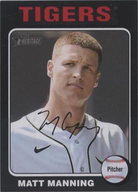 2024 Topps Heritage Mini - Matt Manning #14 Black Border "White Border ...