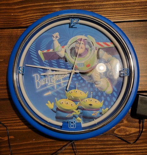 Disney Pixar Buzz Lightyear Blue Neon Wall Clock Rare | eBay