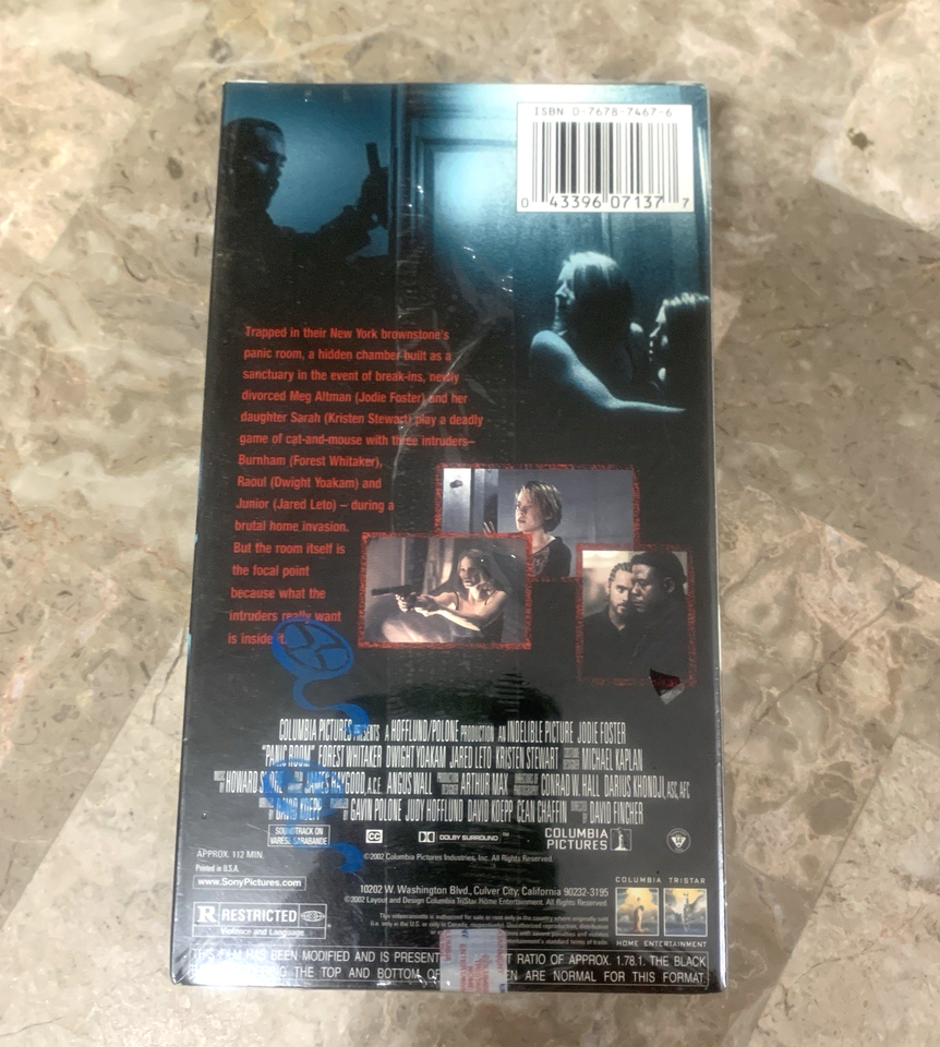 Sealed! Panic Room VHS Horror Thriller Movie 2002 Jodie Foster Jared ...