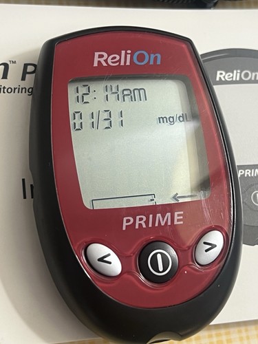 ReliOn PRIME Blood Glucose Red Meter/ ReliOn CASE/more Excellent Clean ...