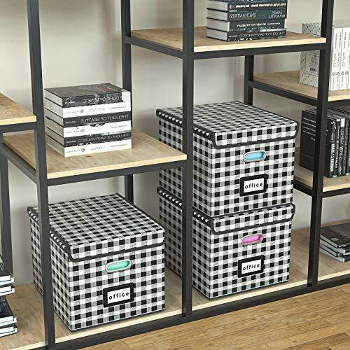 Decorative File Organizer Boxes 4 pack - without folders Black & White ...