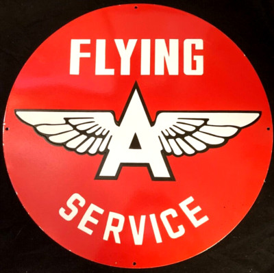 Vintage Art FLYING A SERVICE PORCELAIN ENAMEL SIGN Rare Advertising 30 ...